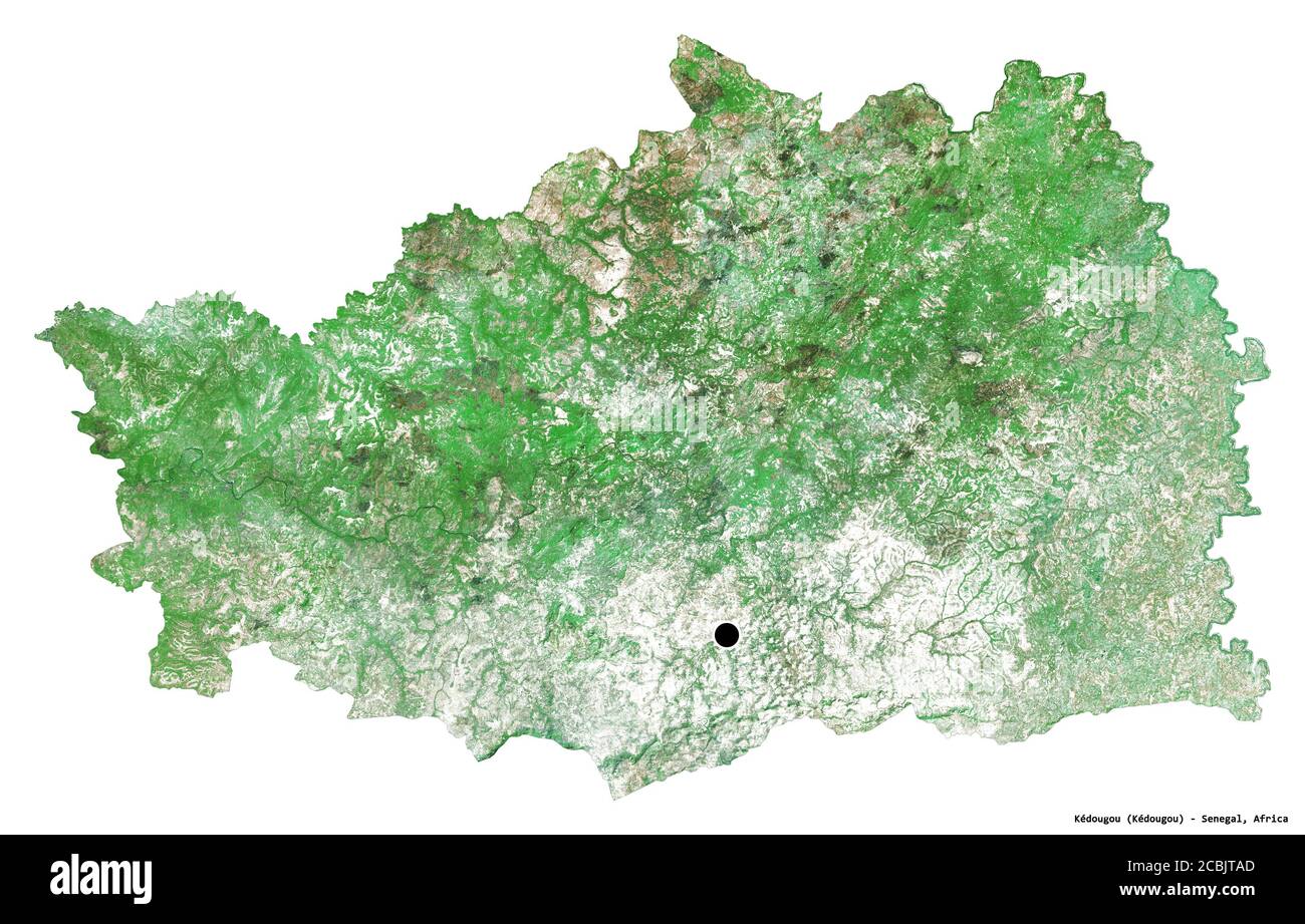 Shape of Kédougou, region of Senegal, with its capital isolated on ...