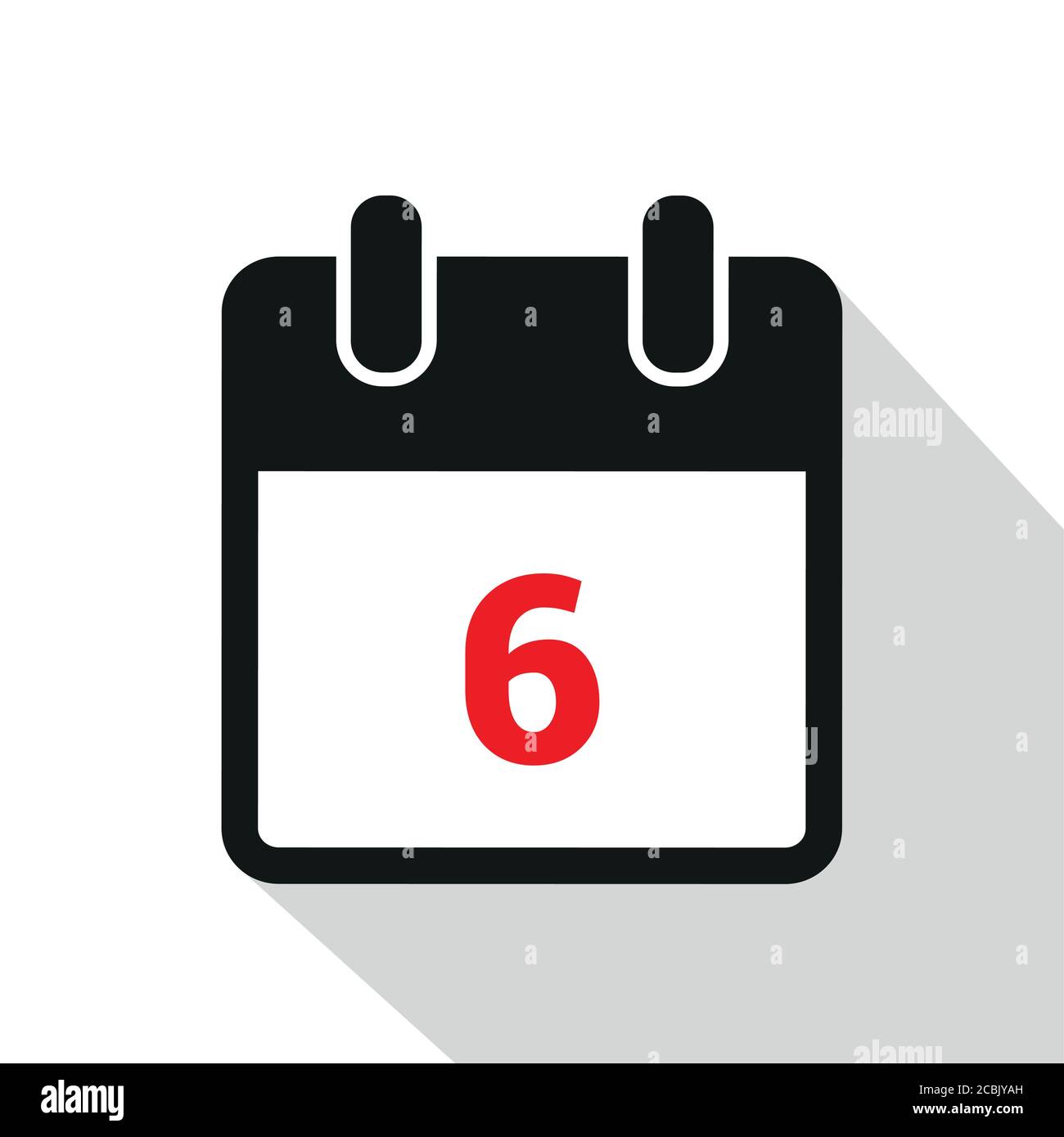 simple calendar icon 6 on white background vector illustration EPS10 ...