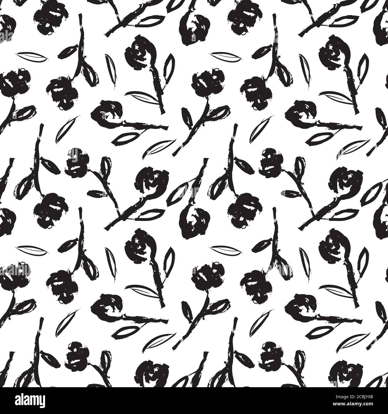 Floral brush strokes seamless pattern background for fashion prints ...
