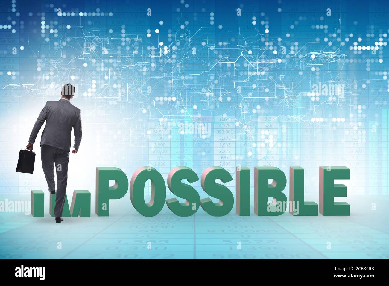 Businessman in the impossible business concept Stock Photo - Alamy
