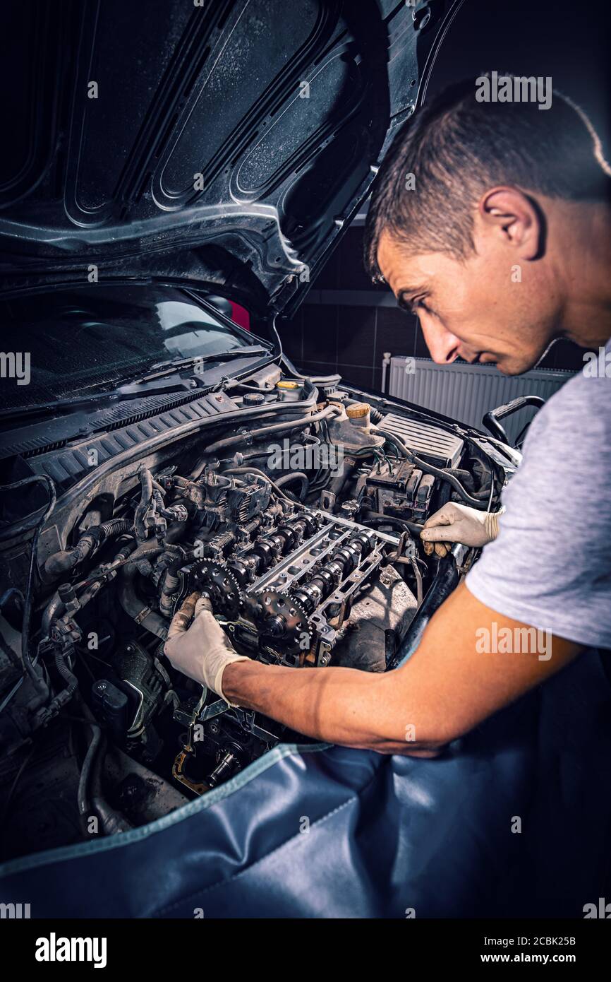 Services car engine machine concept Stock Photo - Alamy
