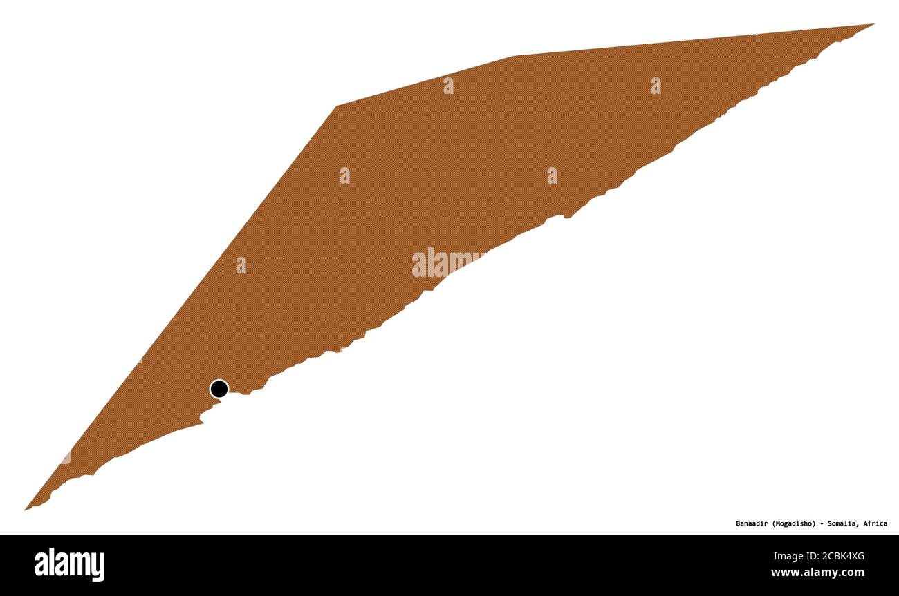 Shape of Banaadir, region of Somalia, with its capital isolated on ...