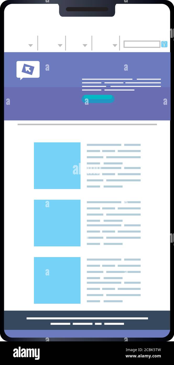 mockup, concept website, development in smartphone Stock Vector Image ...