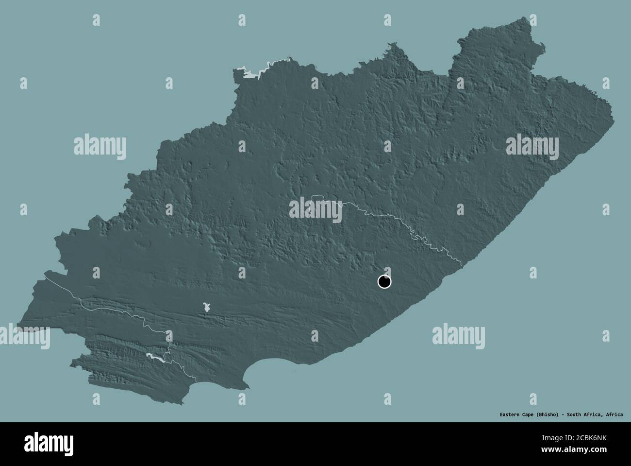 Shape of Eastern Cape, province of South Africa, with its capital ...