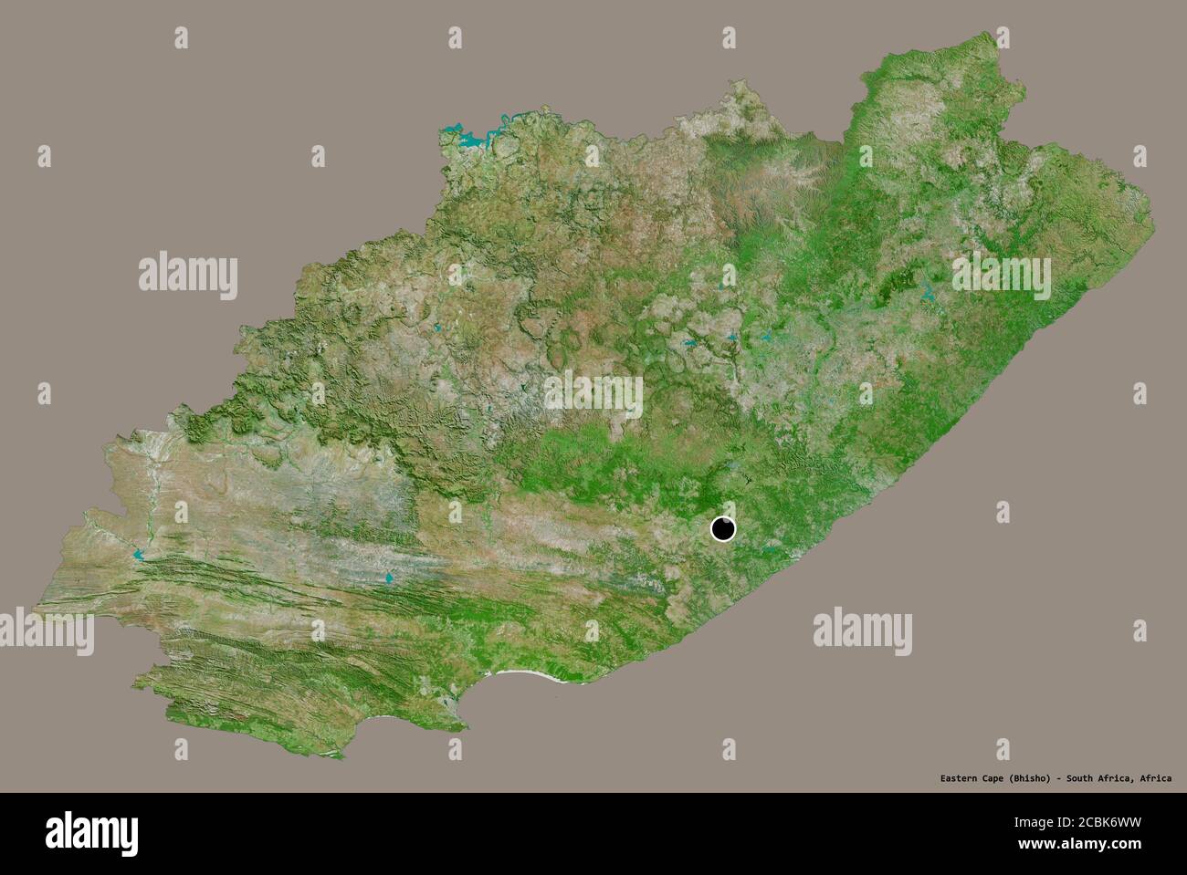 Shape of Eastern Cape, province of South Africa, with its capital ...