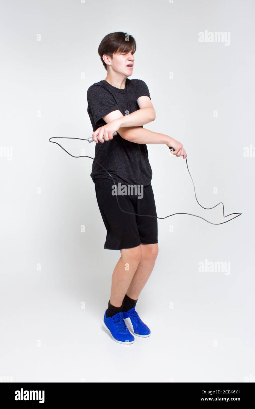 Rope jumping boy hi-res stock photography and images - Alamy