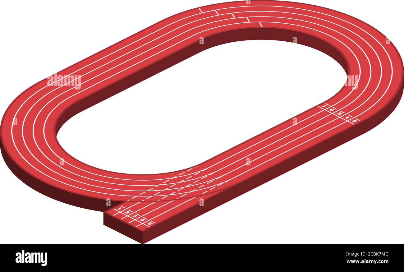 Isolated Running Field Isometric. Run Stadium Vector Element Can Be ...