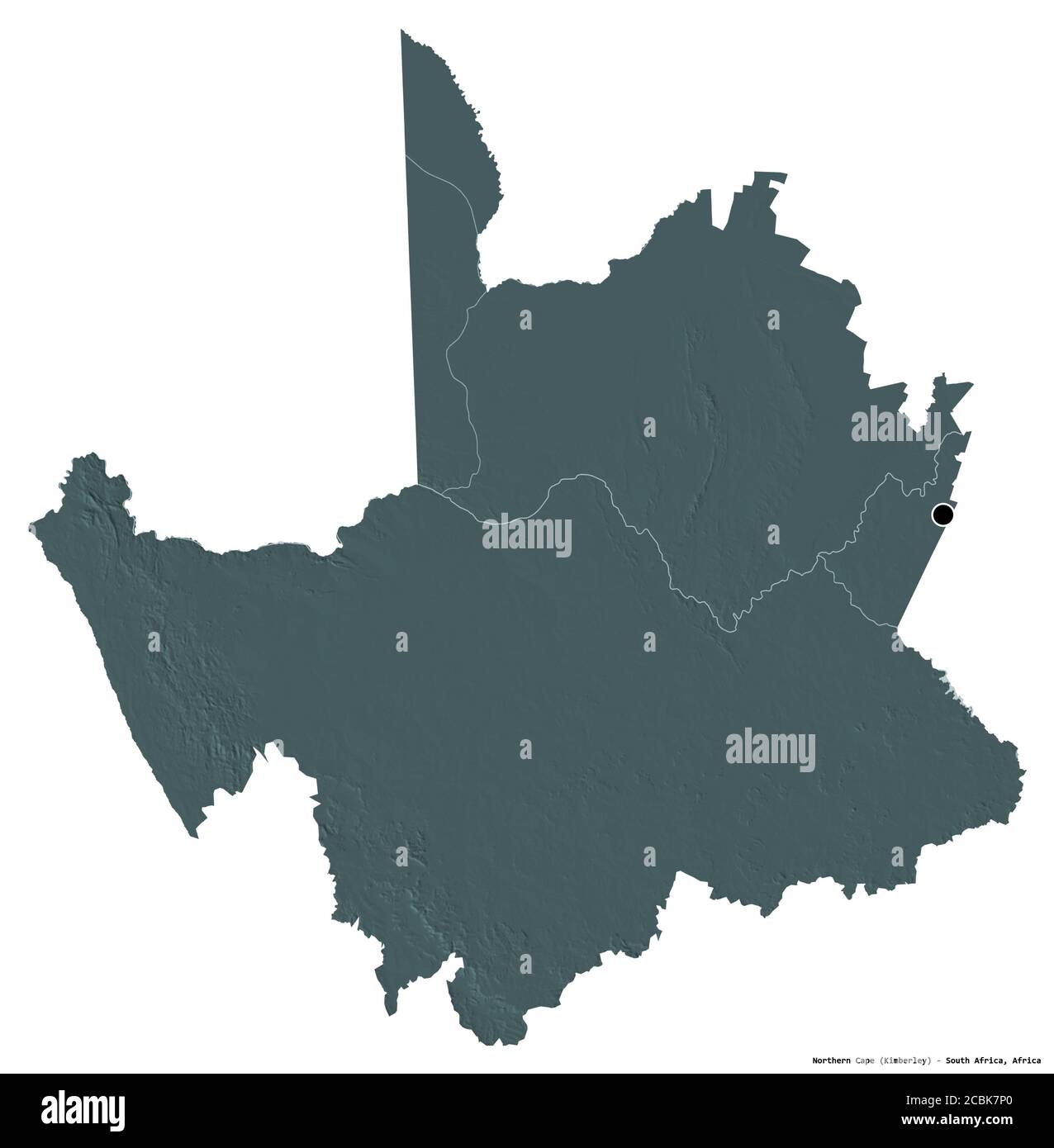 Shape of Northern Cape, province of South Africa, with its capital ...