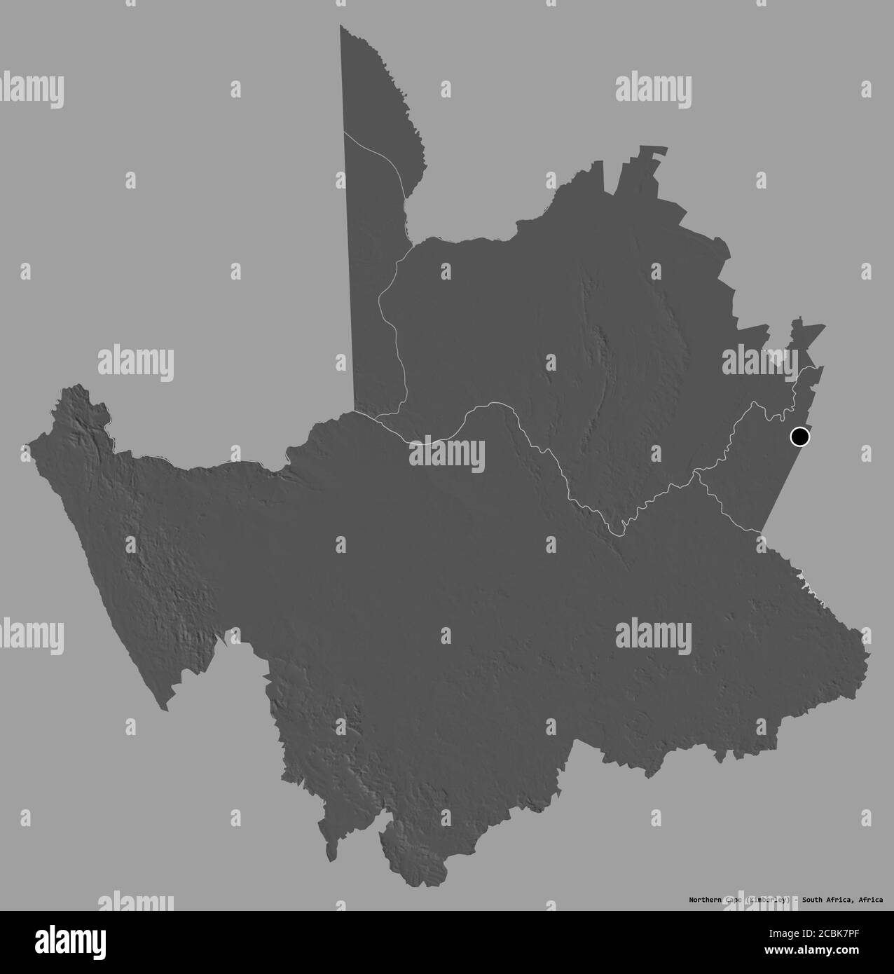 Shape of Northern Cape, province of South Africa, with its capital ...