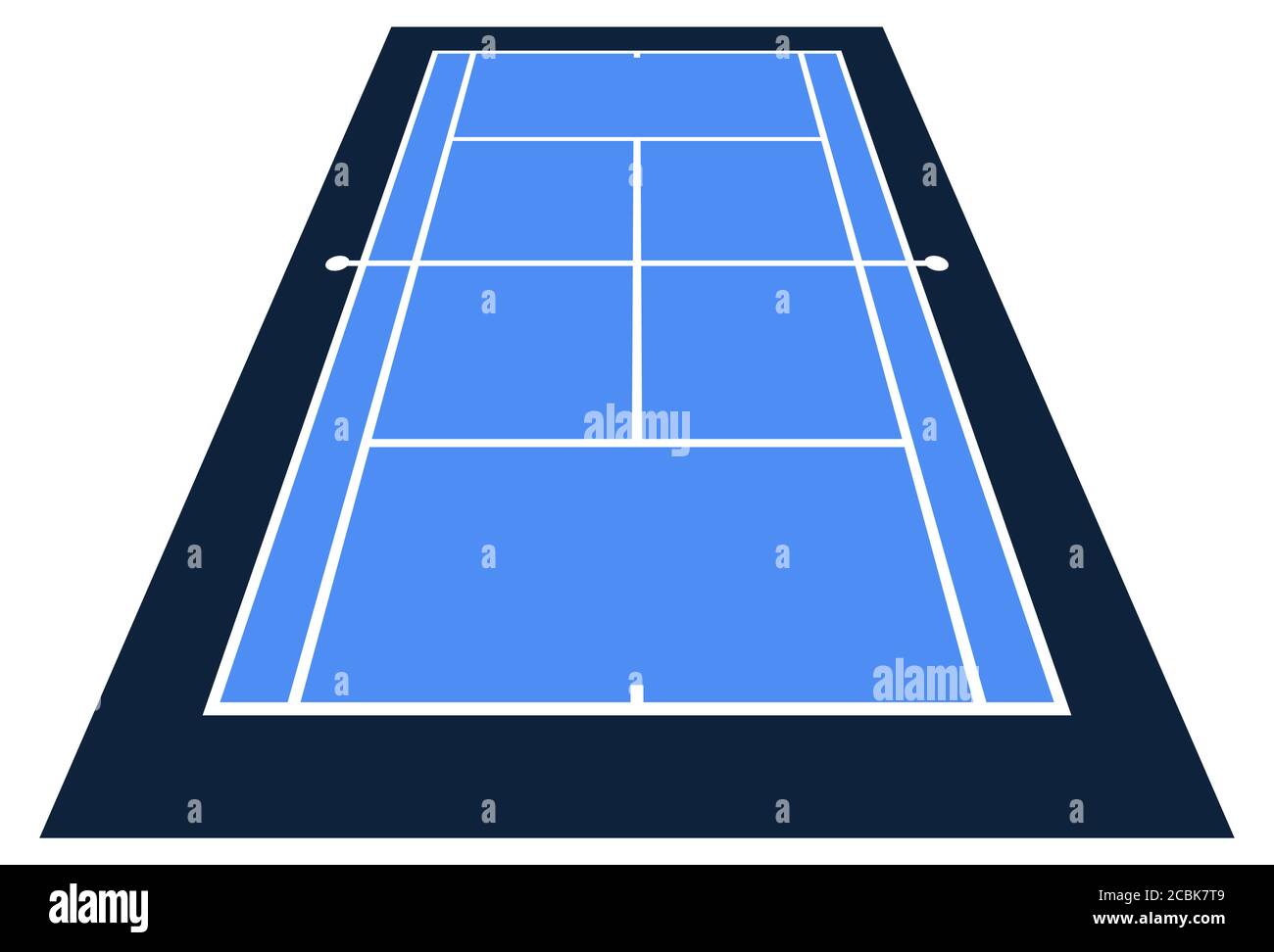 Perspective view Vector Illustration Of Tennis Court From The front Top ...