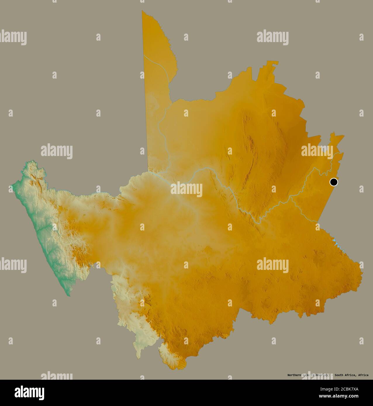Shape of Northern Cape, province of South Africa, with its capital ...