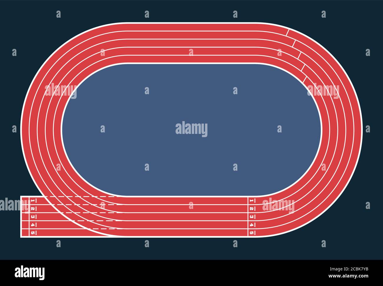 Running track, top view of sport stadium. Vector illustration Stock ...