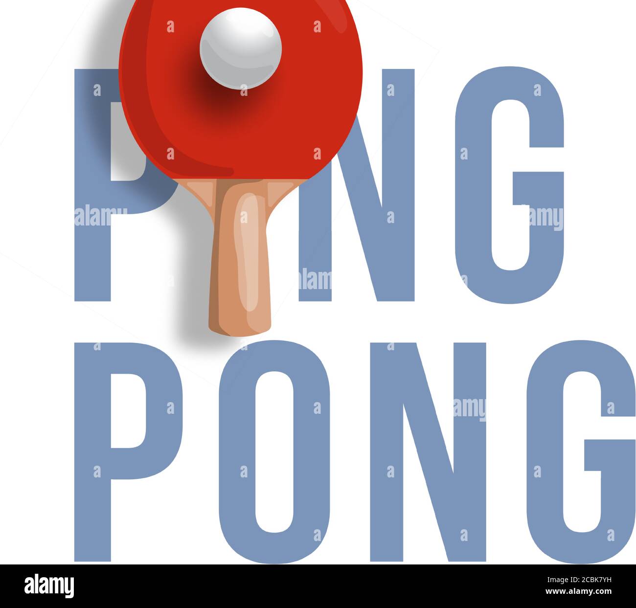 Abstract illustration of ping pong racket isolated on light background ...