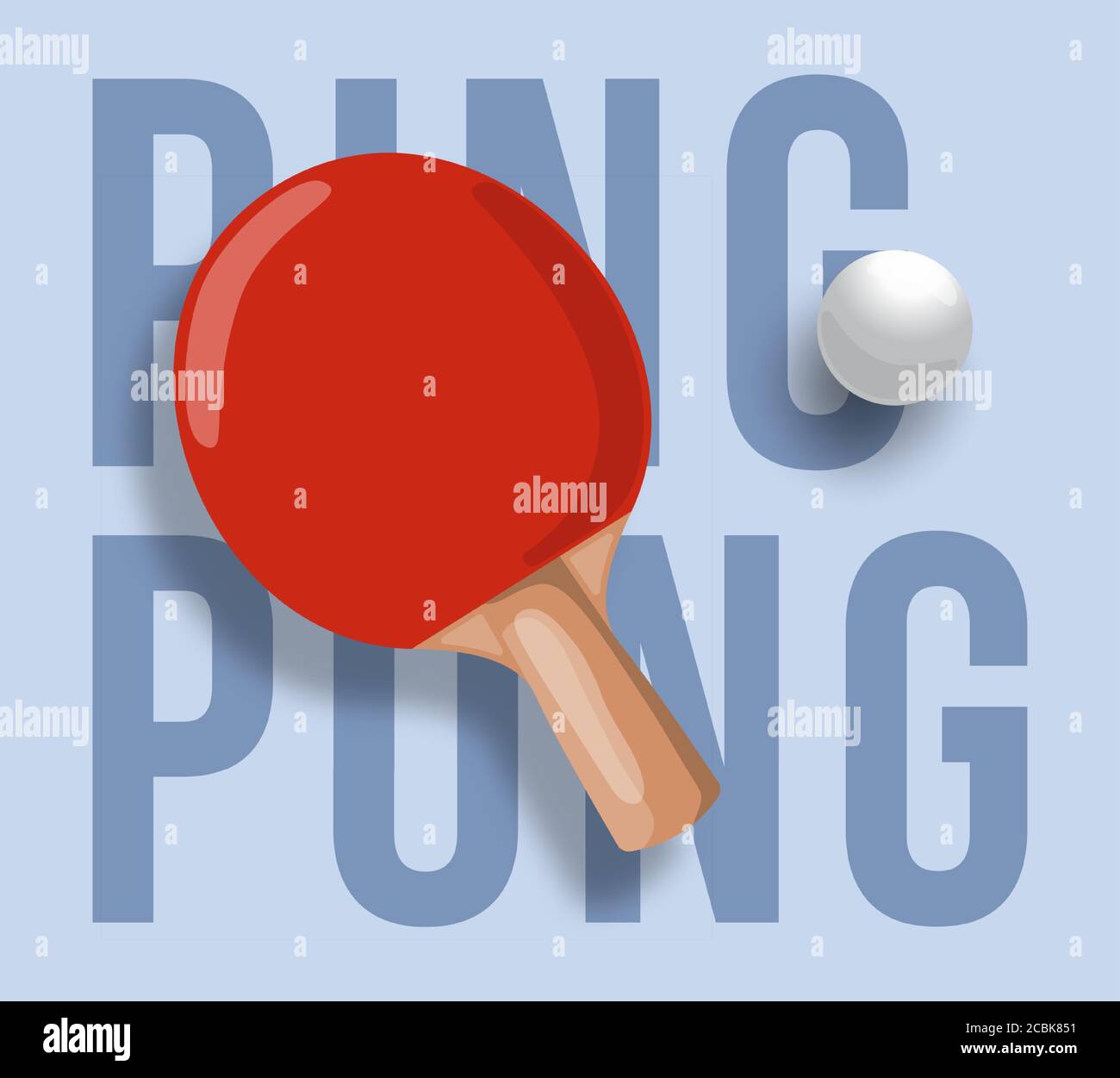 Abstract illustration of ping pong racket isolated on light background ...