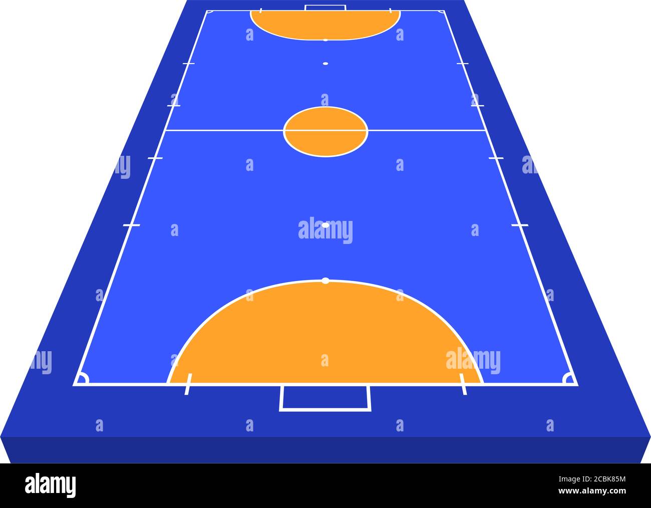 Perspective view Field for futsal. Orange Outline of lines futsal field ...