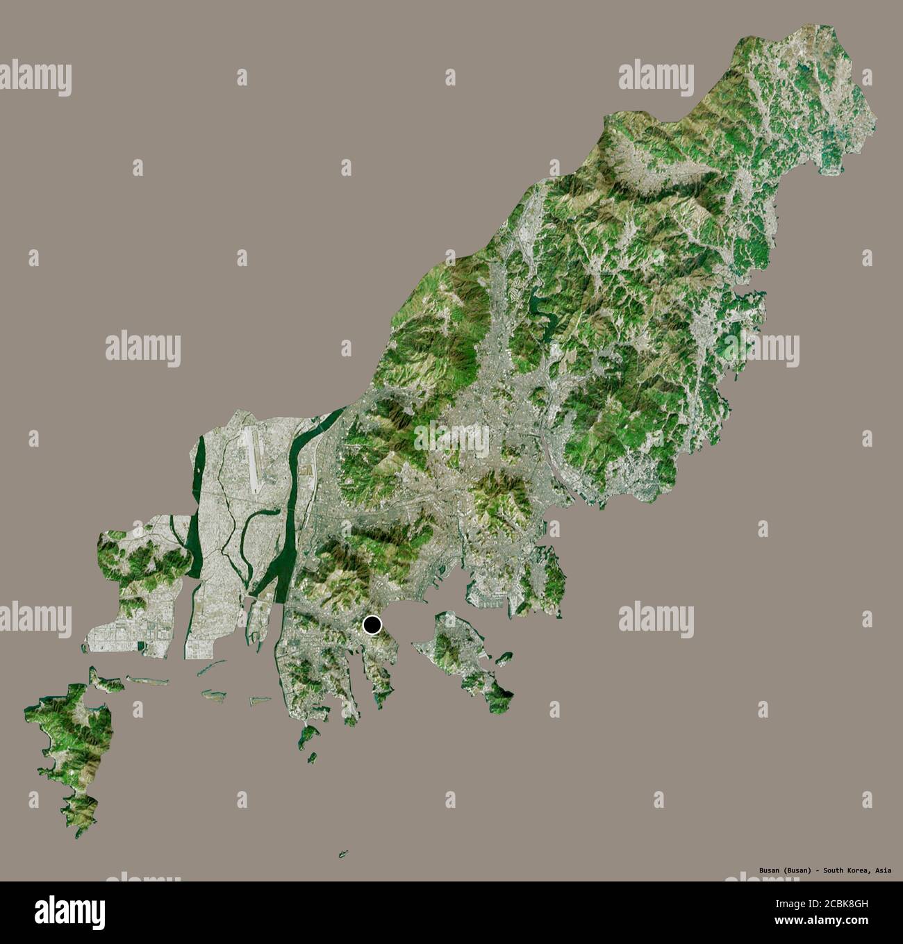 Shape of Busan, metropolitan city of South Korea, with its capital ...