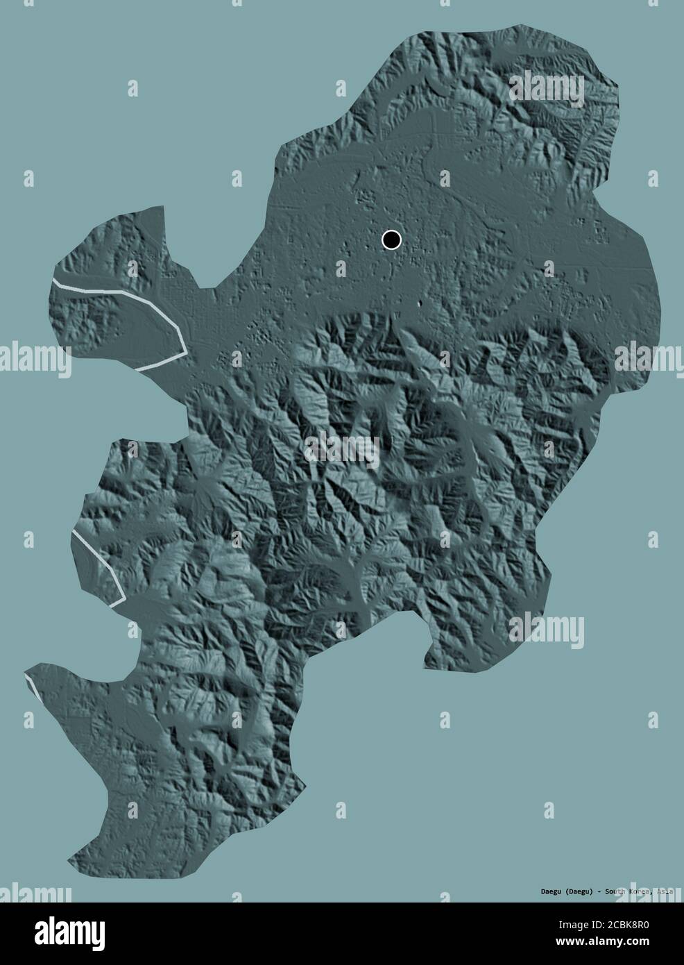 Shape of Daegu, metropolitan city of South Korea, with its capital ...