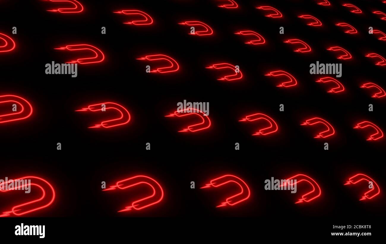 Red magnets on dark blue background Stock Photo - Alamy