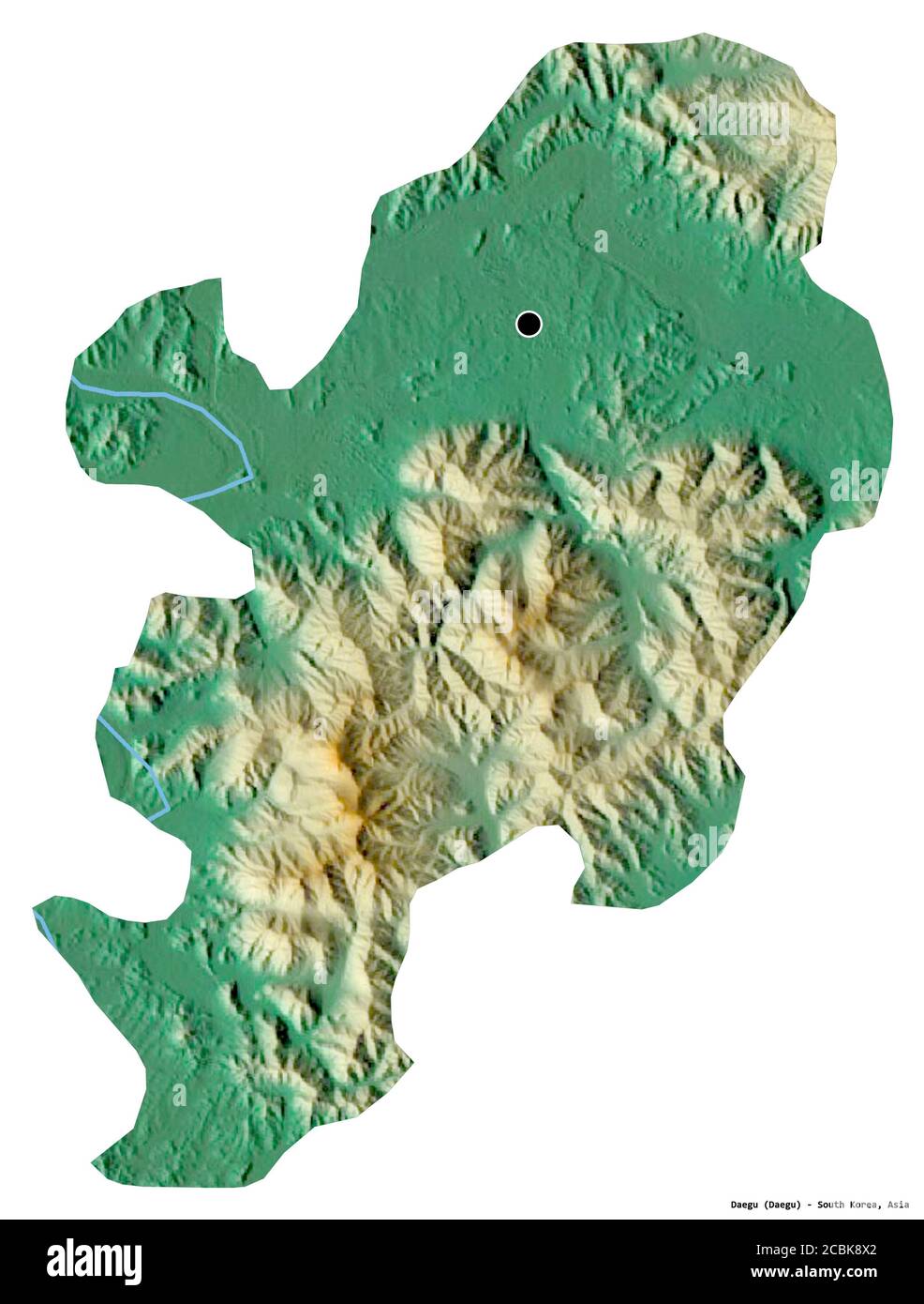 Shape of Daegu, metropolitan city of South Korea, with its capital ...
