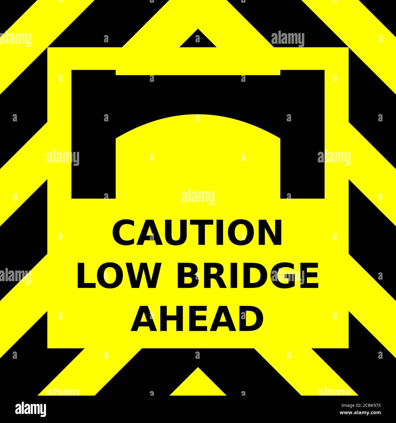 Low bridge warning sign Stock Vector Images - Alamy
