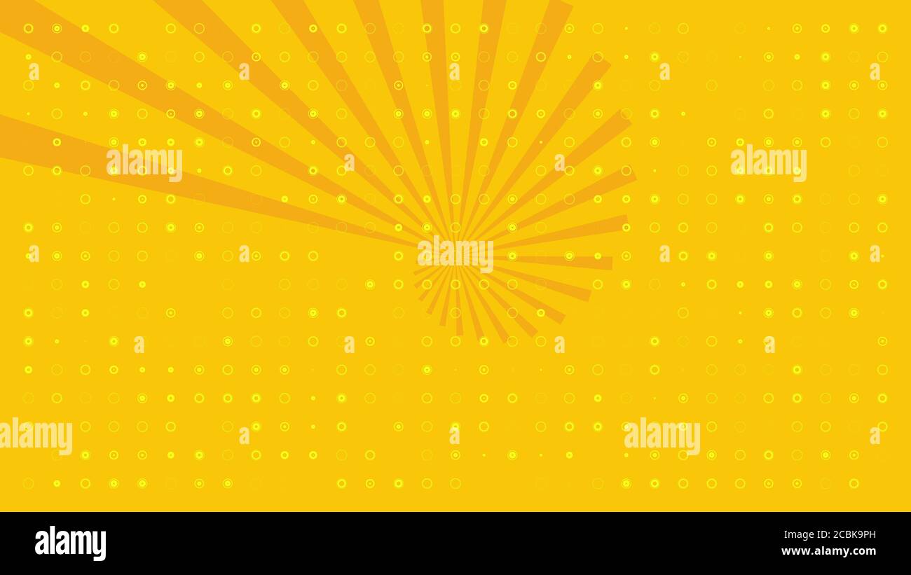 Background with pulsating white circles and sun on yellow background ...