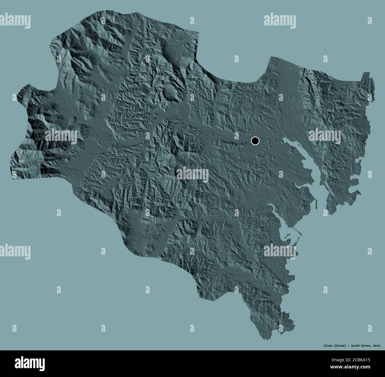 Shape of Ulsan, metropolitan city of South Korea, with its capital ...