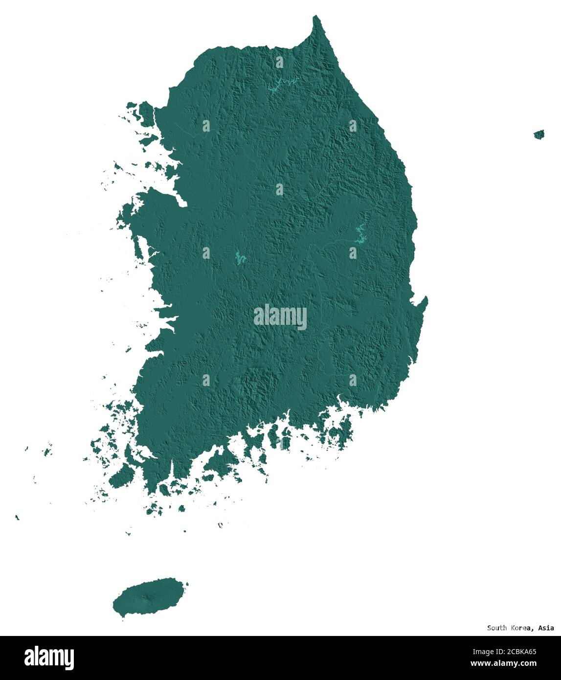 Shape of South Korea with its capital isolated on white background ...