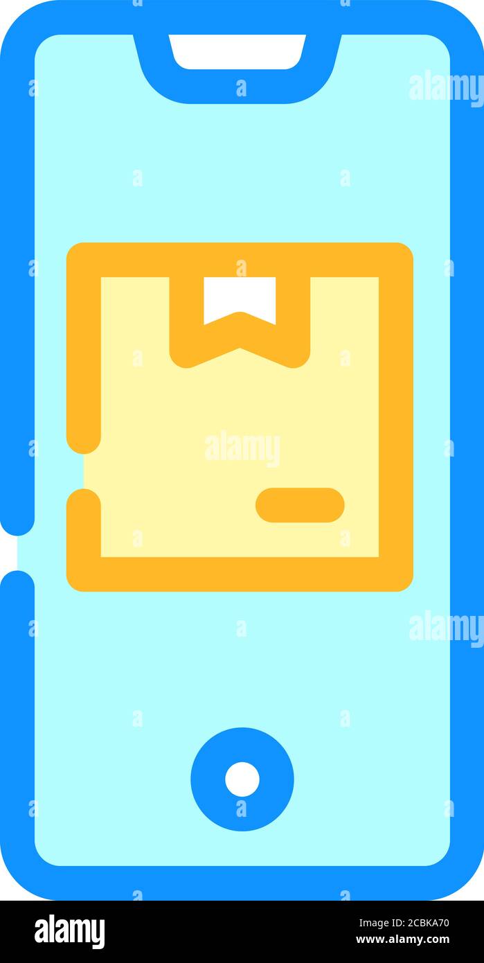phone app for tracking delivery color icon vector illustration Stock ...