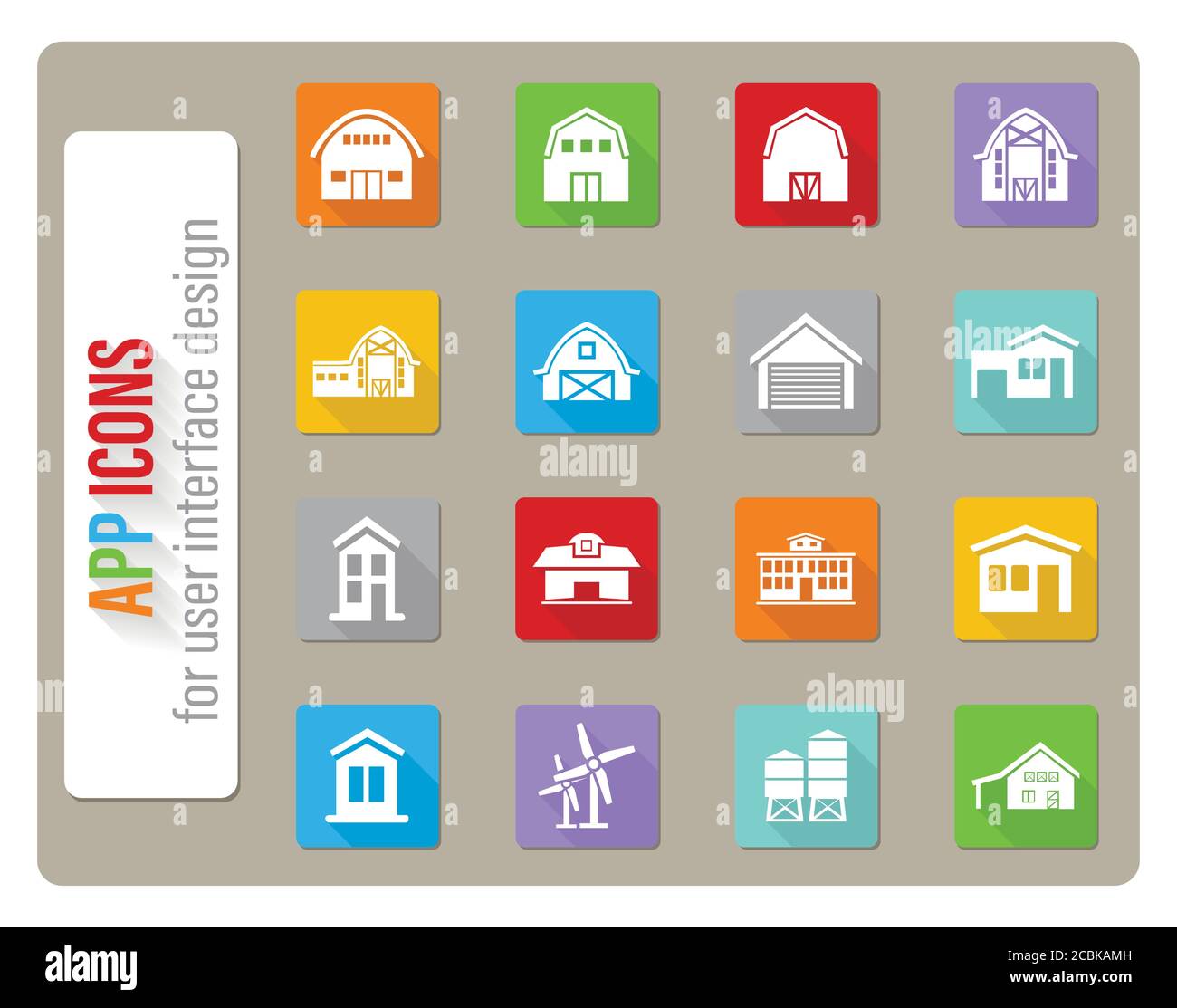 farm building icon set Stock Vector Image & Art - Alamy