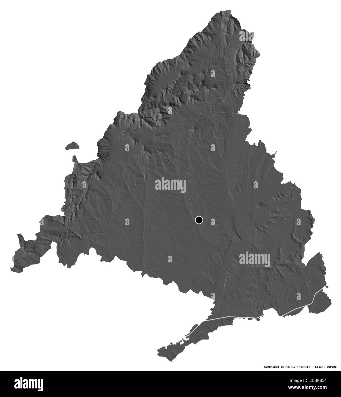 Shape of Comunidad de Madrid, autonomous community of Spain, with its ...
