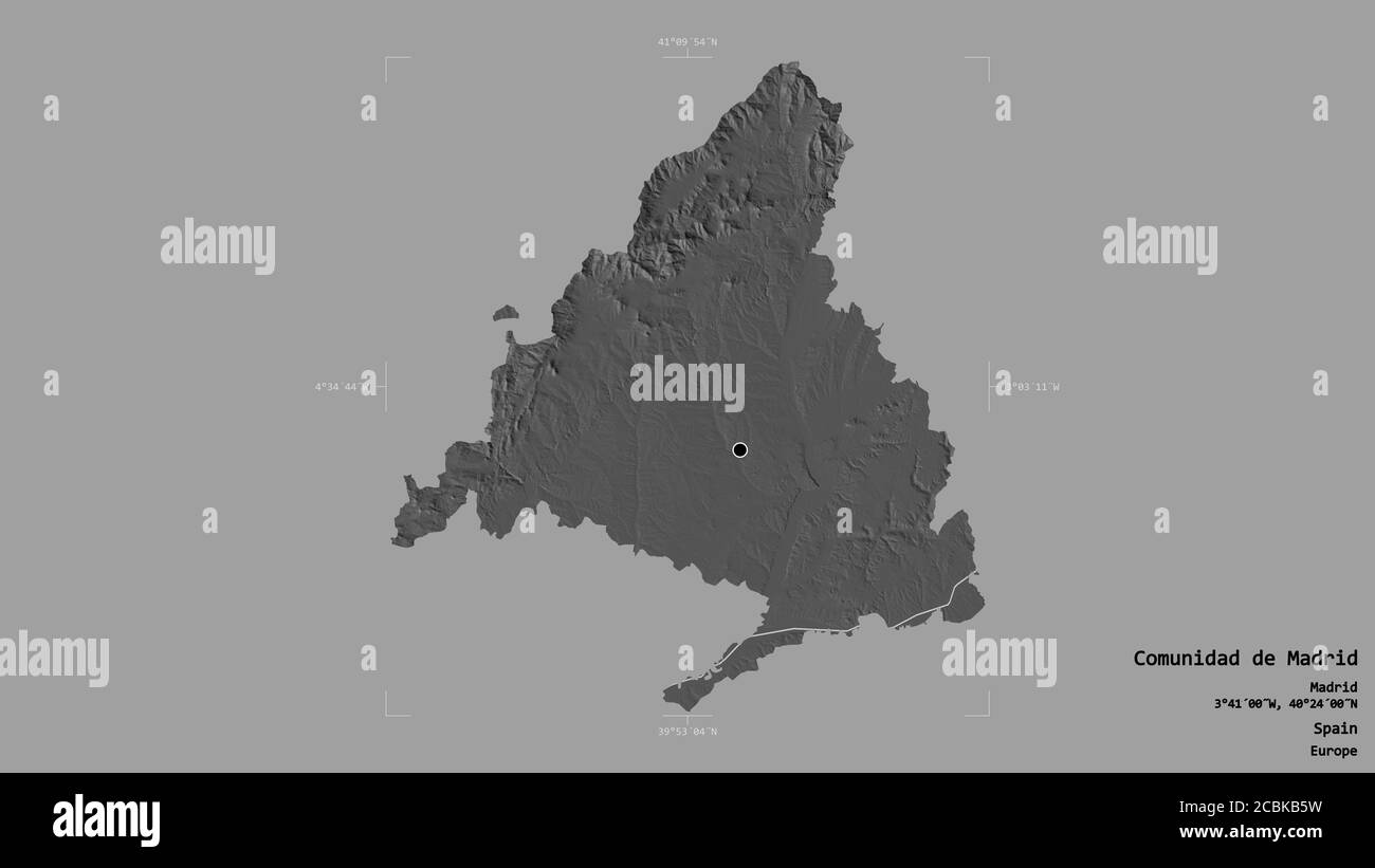 Area of Comunidad de Madrid, autonomous community of Spain, isolated on ...