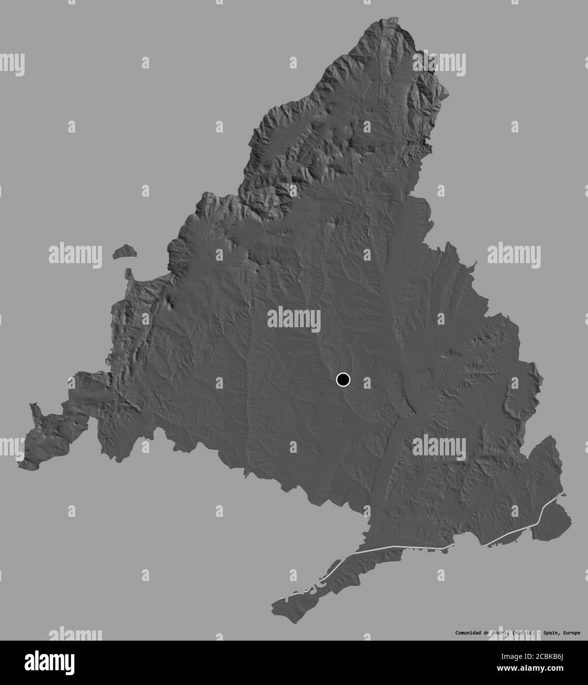 Shape of Comunidad de Madrid, autonomous community of Spain, with its ...