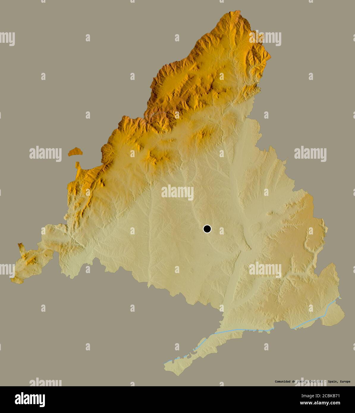 Shape of Comunidad de Madrid, autonomous community of Spain, with its ...
