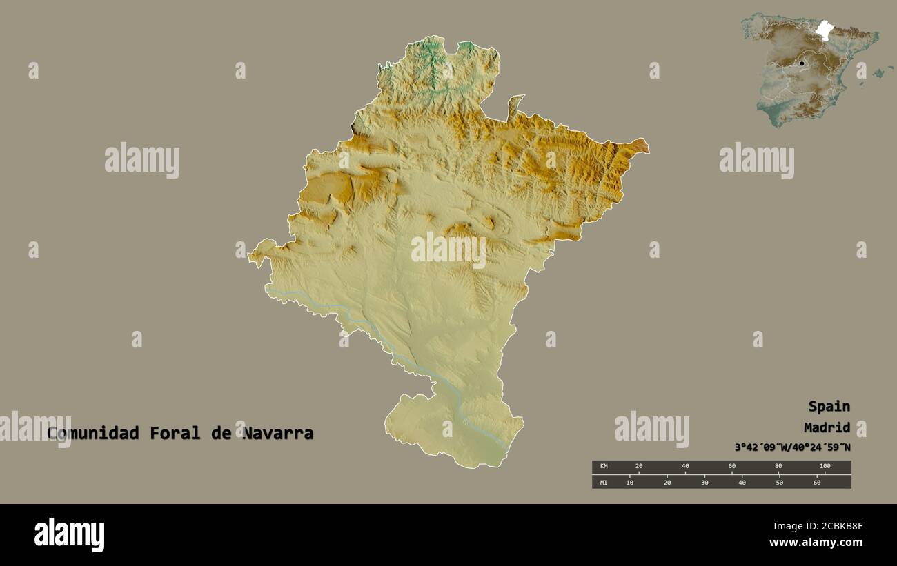 Shape of Comunidad Foral de Navarra, autonomous community of Spain ...