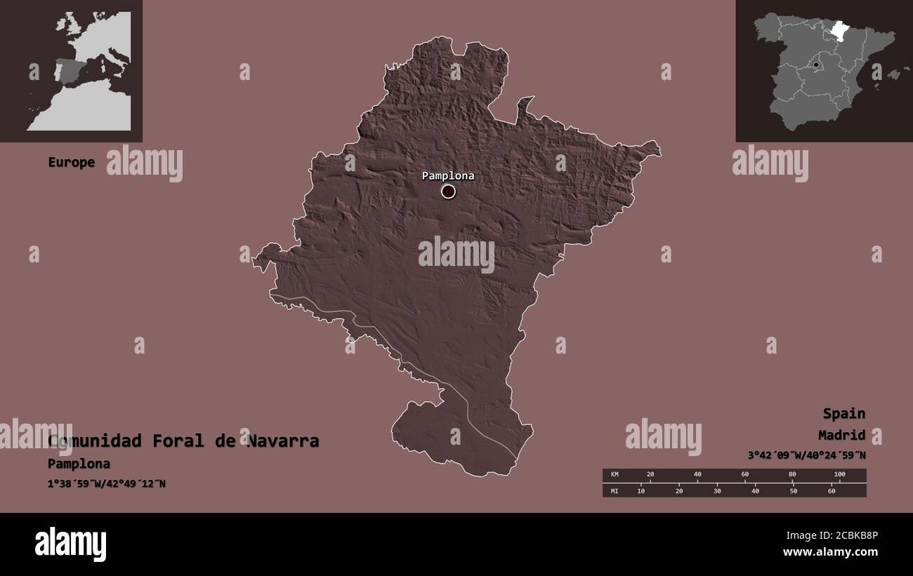 Shape of Comunidad Foral de Navarra, autonomous community of Spain, and ...