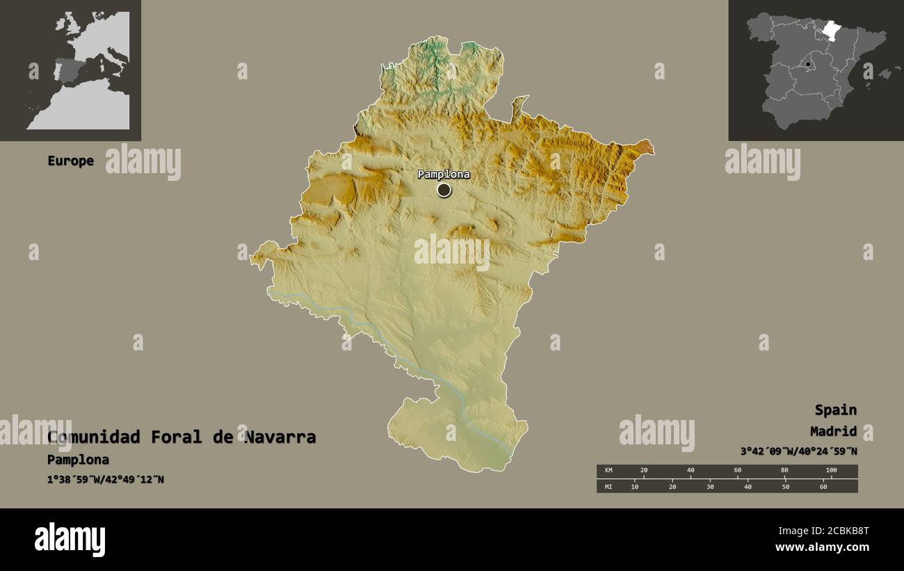 Shape of Comunidad Foral de Navarra, autonomous community of Spain, and ...