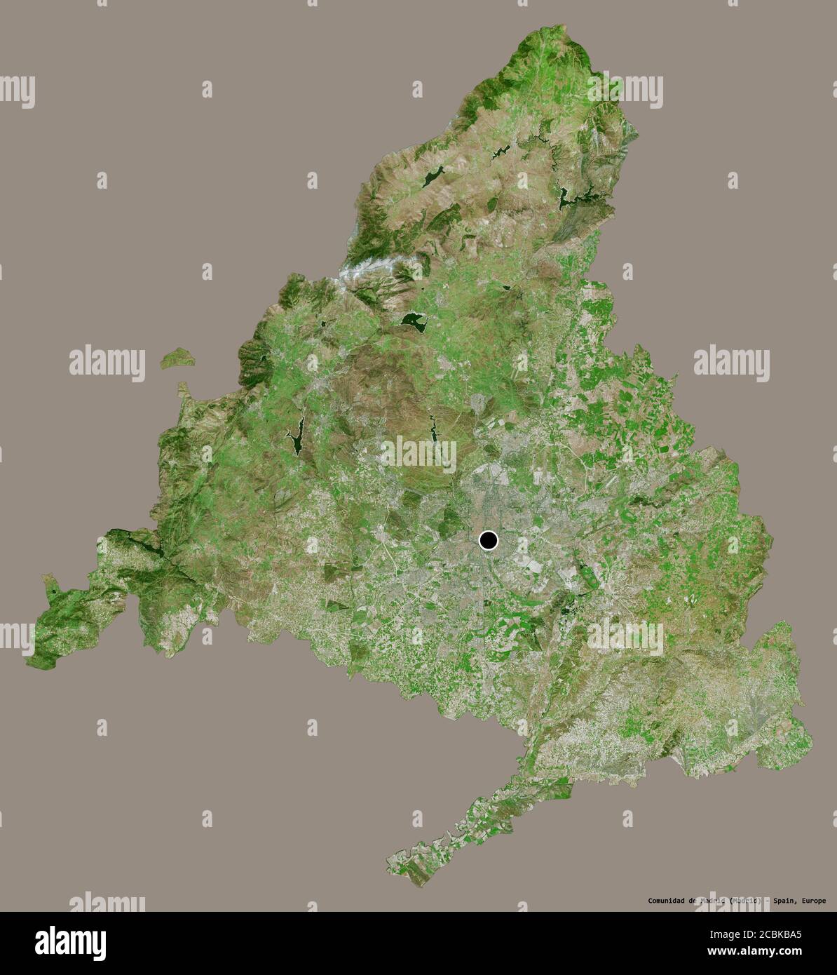 Shape of Comunidad de Madrid, autonomous community of Spain, with its ...