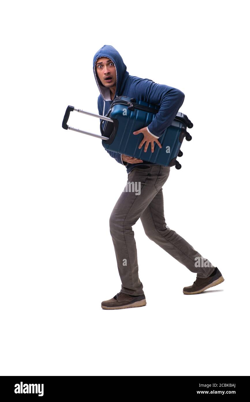 Young male bandit isolated on white background Stock Photo - Alamy