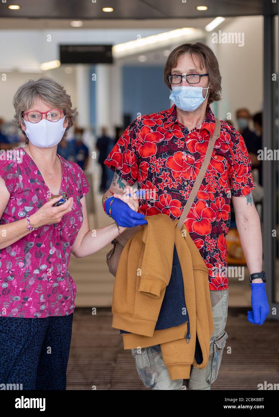 Heart transplant patient Richard Priest with his wife Rachael as he ...