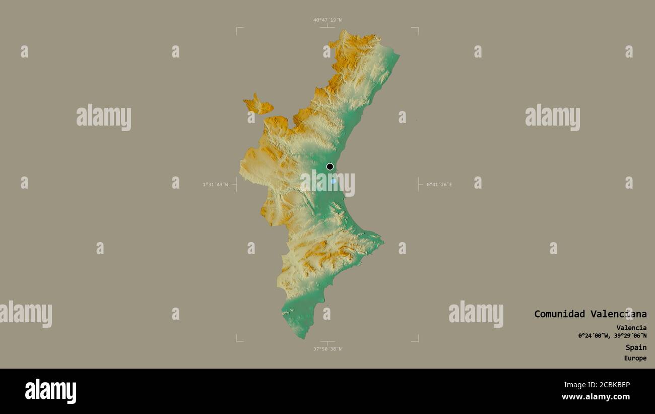 Valencia spain relief map hi-res stock photography and images - Alamy