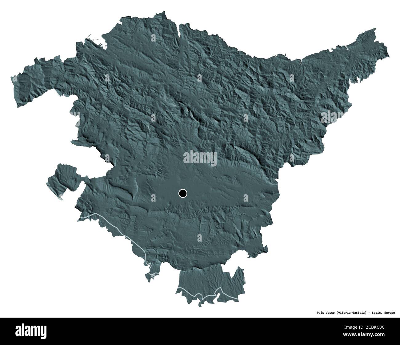 Shape of País Vasco, autonomous community of Spain, with its capital ...