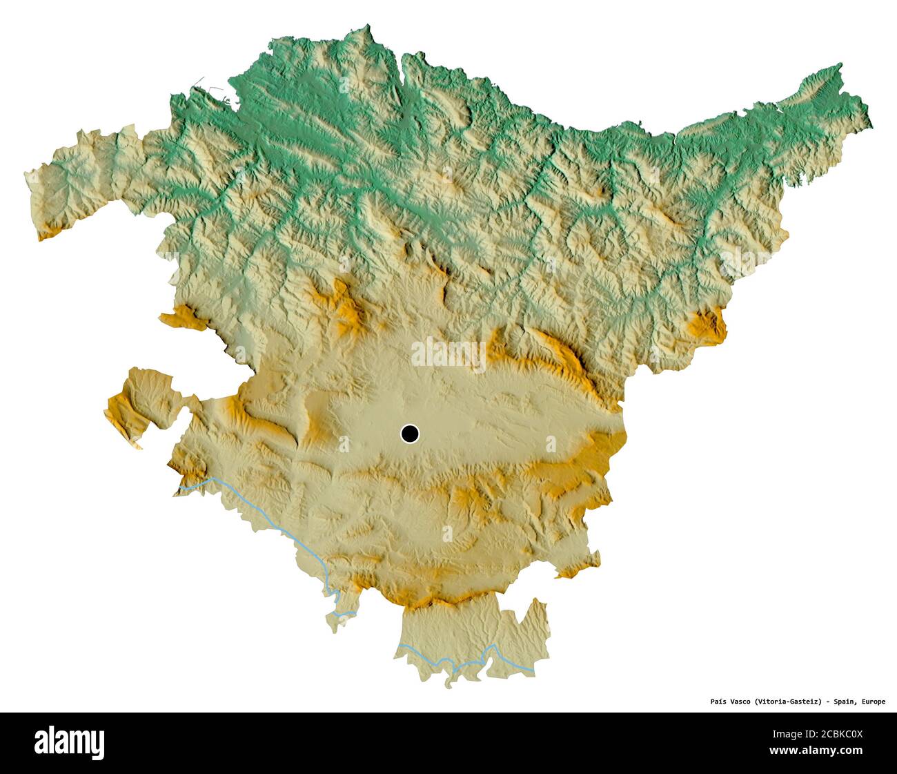 Shape of País Vasco, autonomous community of Spain, with its capital ...