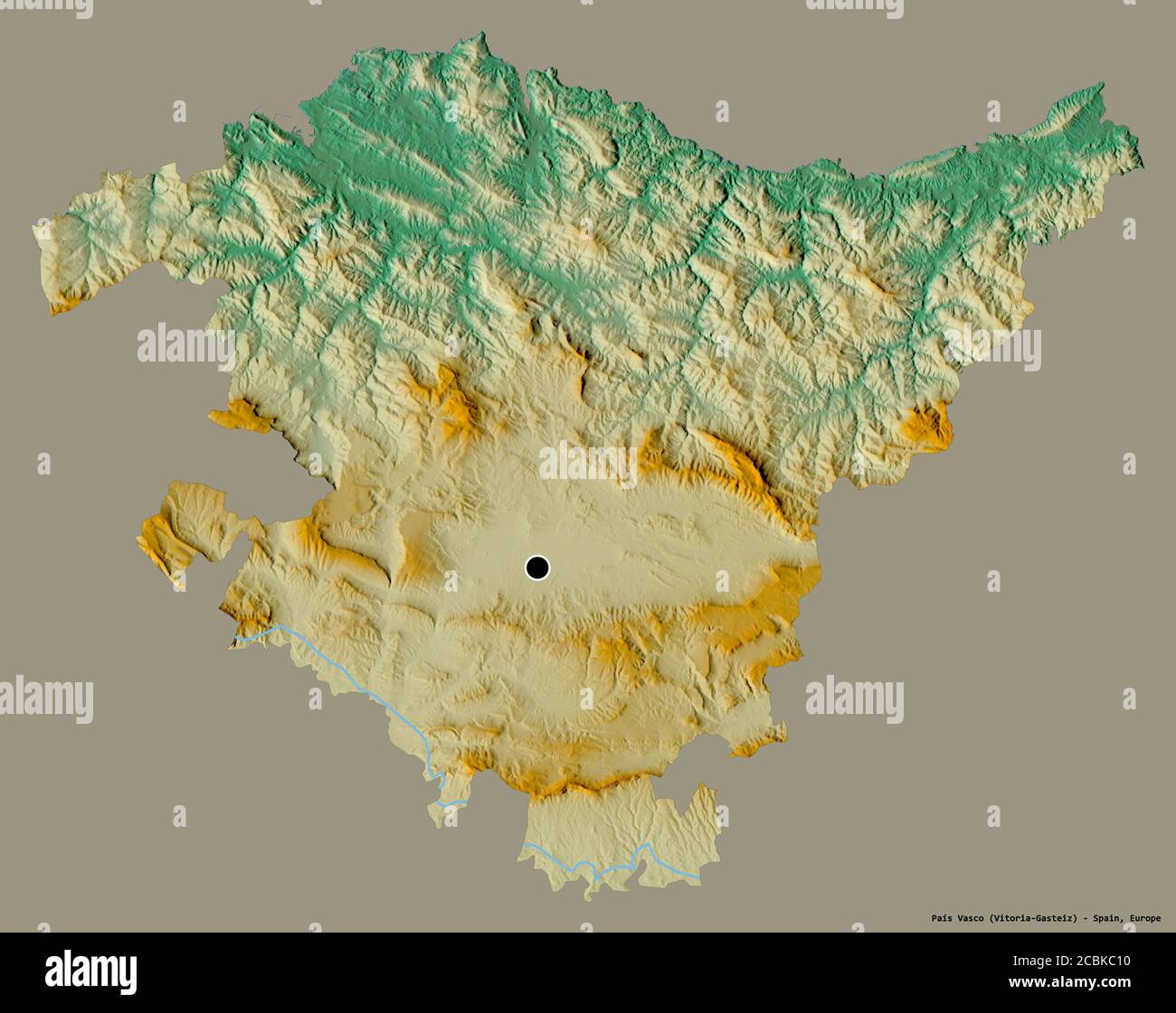 Shape of País Vasco, autonomous community of Spain, with its capital ...