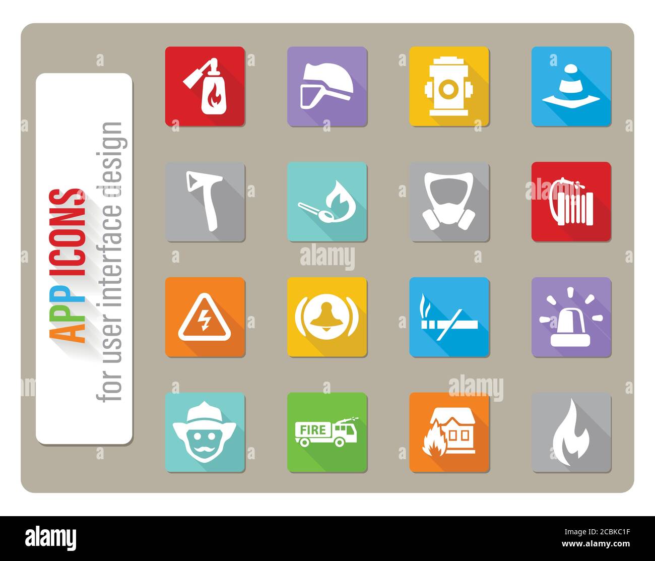 fire brigade icon set Stock Vector Image & Art - Alamy