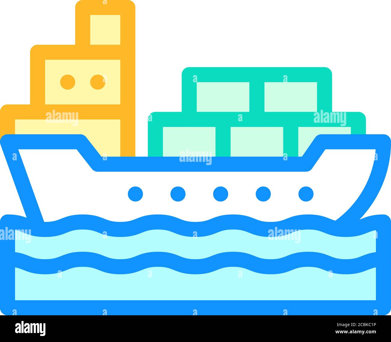 ship shipping containers color icon vector illustration Stock Vector ...