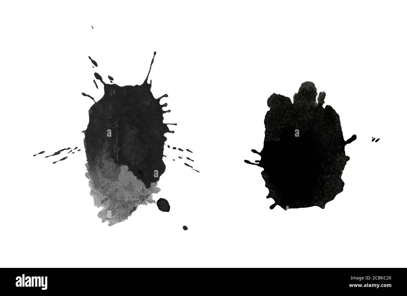 Graphic resources. Black ink spots isolated on white background Stock ...