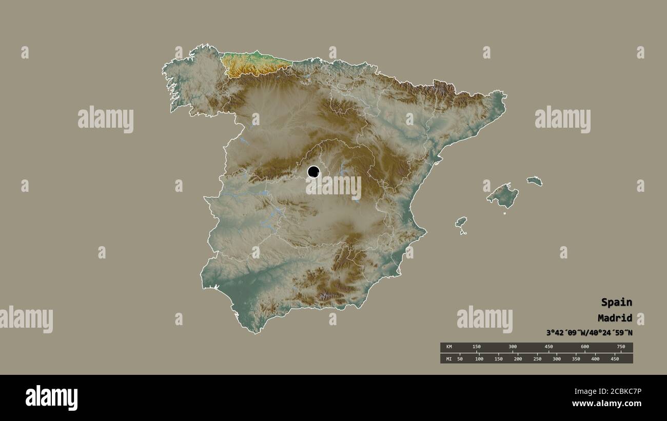 Asturias spain relief map hi-res stock photography and images - Alamy