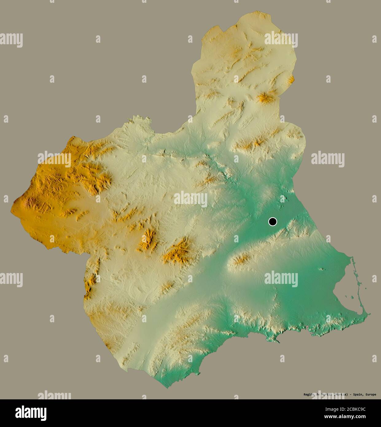 Shape of Región de Murcia, autonomous community of Spain, with its ...