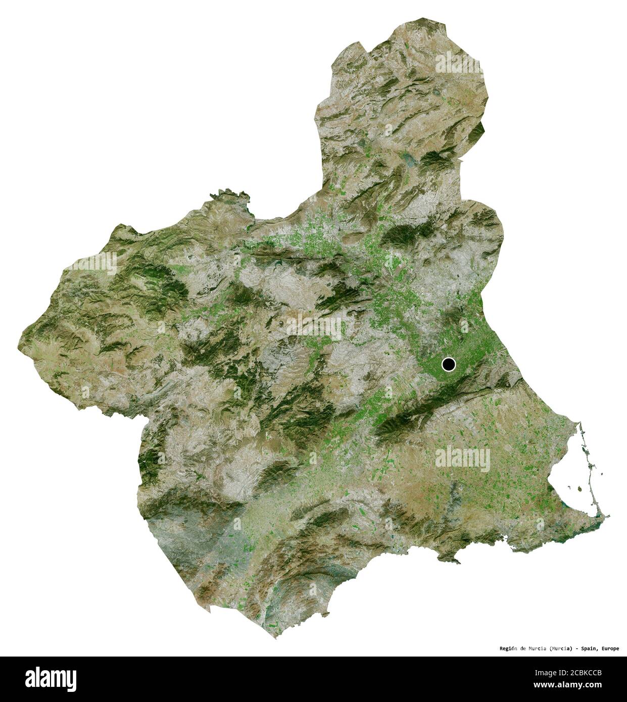 Shape of Región de Murcia, autonomous community of Spain, with its ...