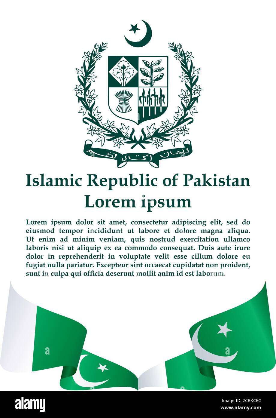 Flag of Pakistan, Islamic Republic of Pakistan. Template for award ...